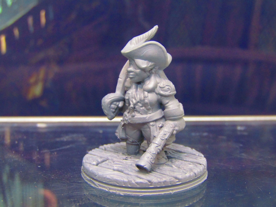 Gnome Female Pirate Captain Mini Miniature Figure 3D Printed Model 28 ...