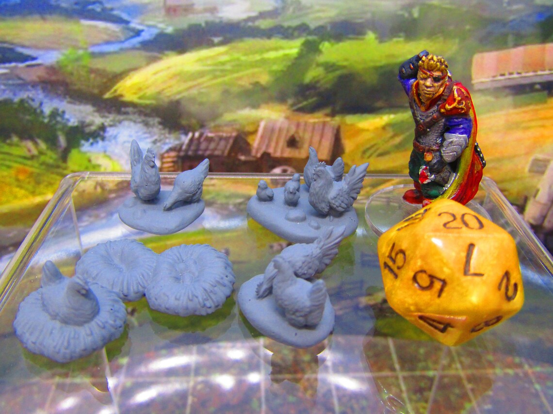 4pc Chickens Farm Animals Livestock Mini Miniature 3D Printed - Etsy