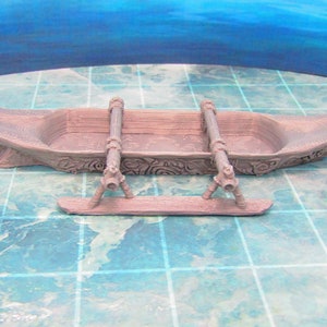 Canoe With Outrigger Boat Ship Scatter Terrain Scenery 3D Printed Model ...