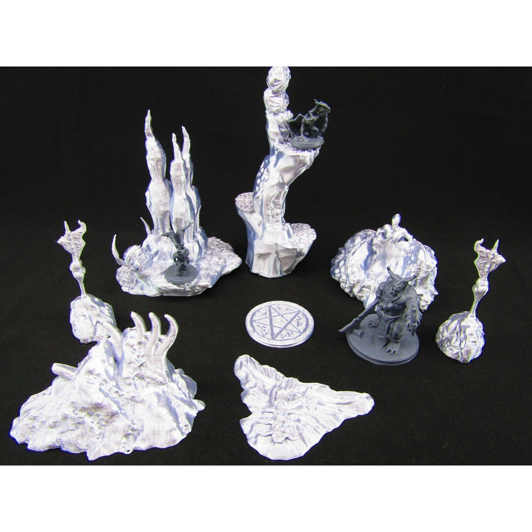 Demon's Lair Abyss W/ Demons Scatter Terrain Scenery 3D Printed Mini ...