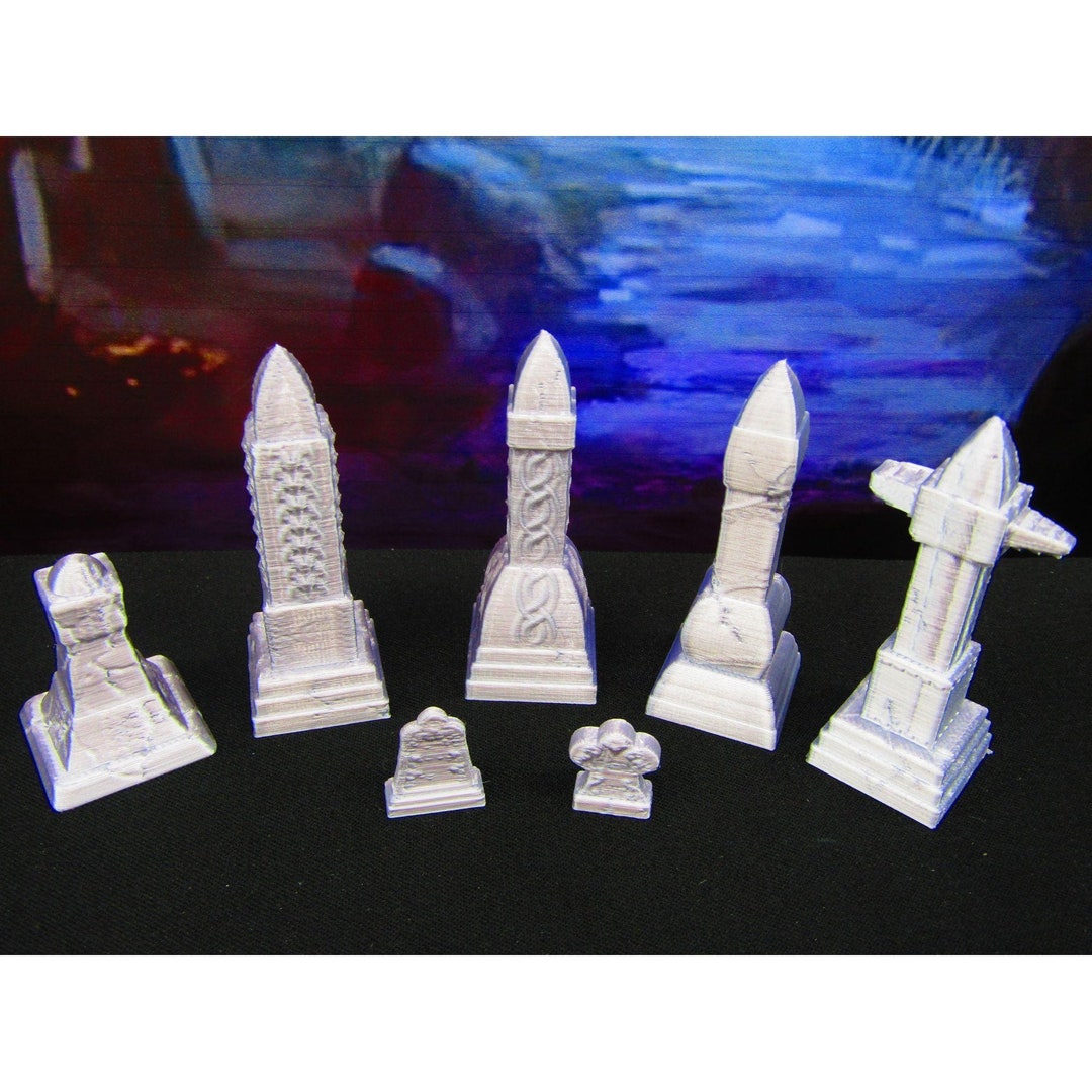 7pc Gravestone Tombstones Gravemarkers Grave Set for Graveyard ...