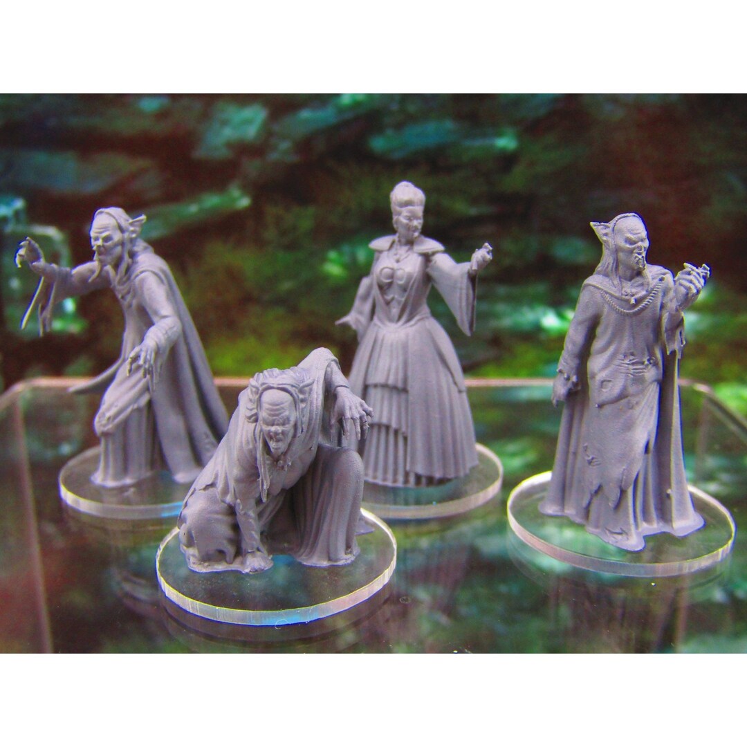 4pc Vampires Mini Miniatures 3D Printed Model Figure 28/32mm Scale RPG ...