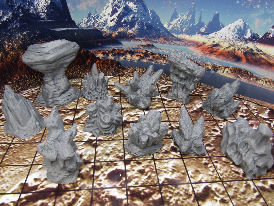 Alien Planet Rocks Scatter Terrain Scenery Mini Miniature 3D Printed ...