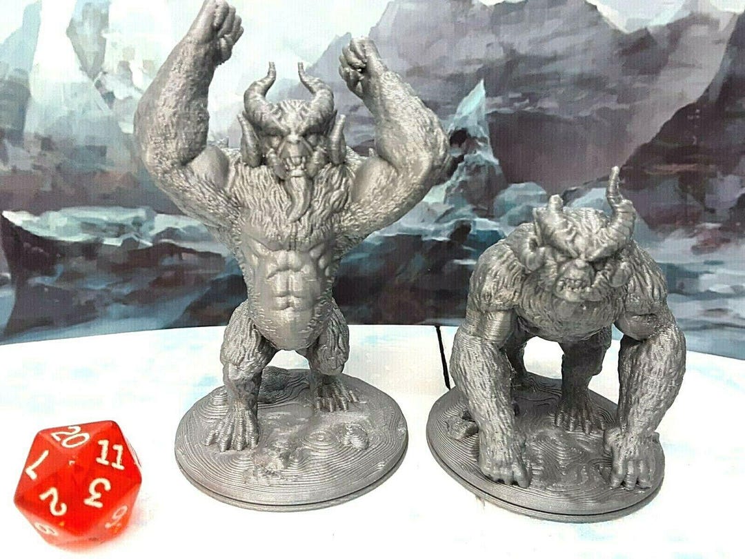 Yeti Pair Miniature Mini Figure Tabletop Game Piece Dungeons & Dragons ...