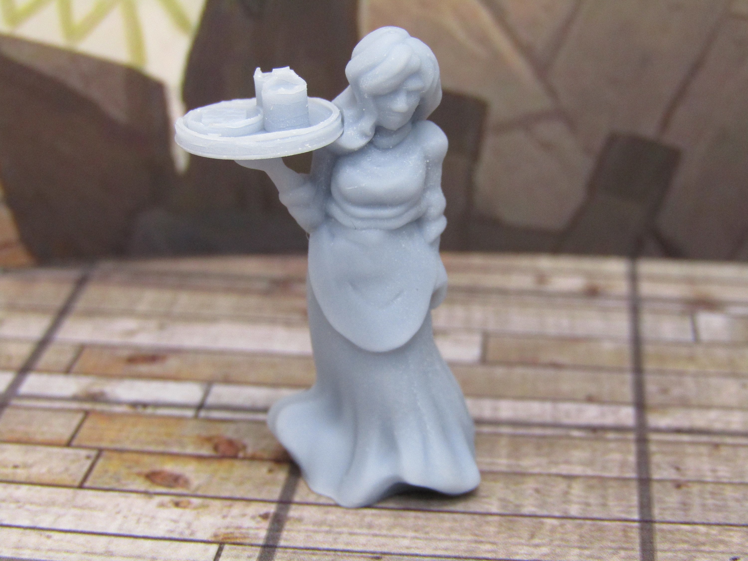Barkeeper and Waitress Pair Miniature Mini 3D Printed Resin Model 28/32 ...