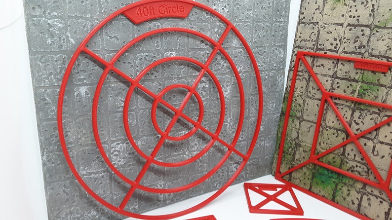 10pc D&D Spell Gauge Area of Effect Template Marker Set Cube, Cone ...