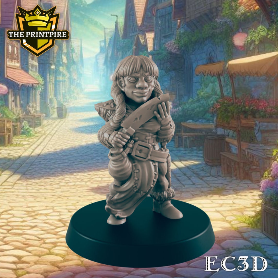 Dwarf Mini Female Butcher Meat Cutter Dungeons and Dragons NPC Figure ...
