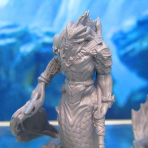 Merrow Merman Monster Sea Creature Pair Mini Miniature Figure 3D ...