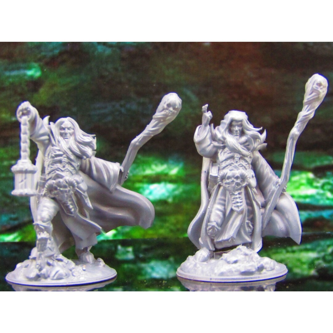 Male Necromancer Pair Mini Miniature Model Character Figure 28mm/32mm ...