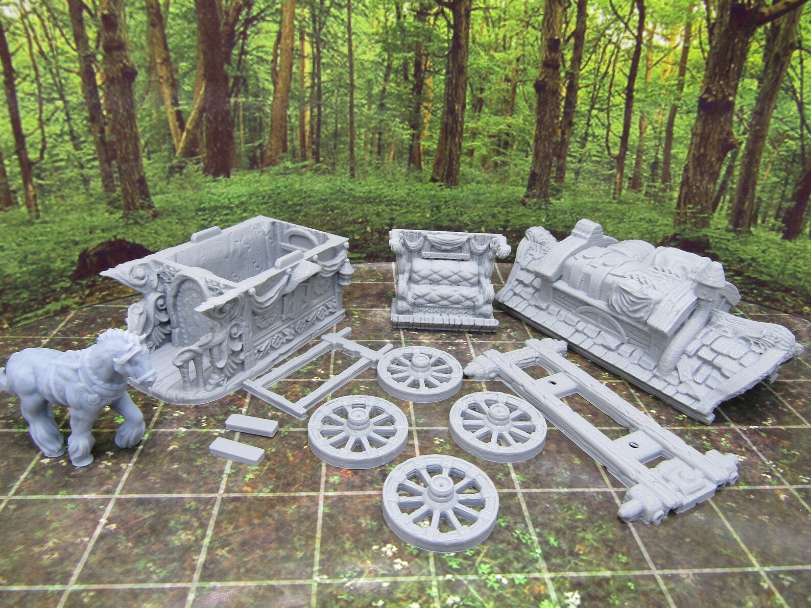 Aristocrat Carriage Wagon & Horse Scenery Terrain 3D Printed Model 28 ...