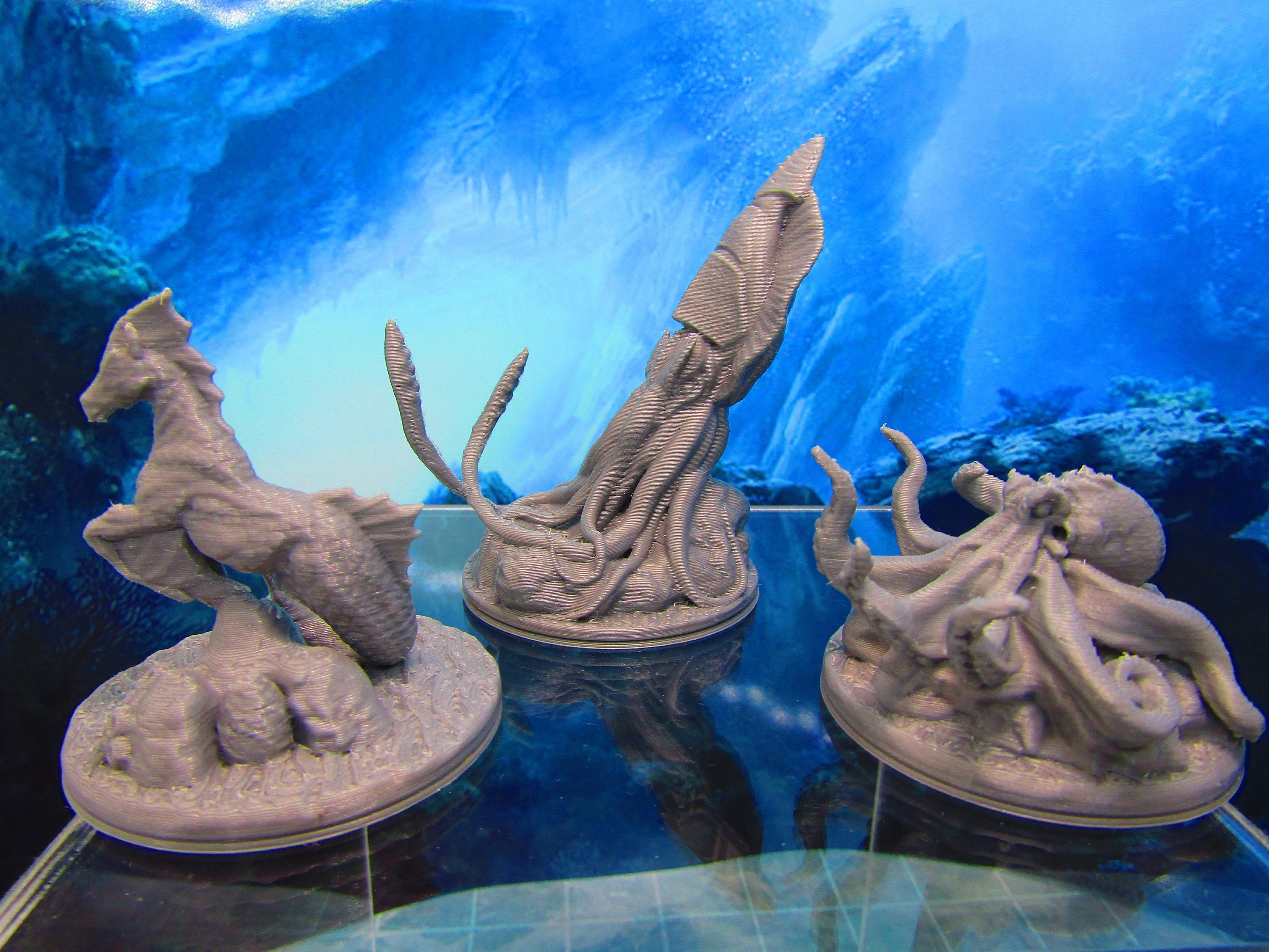 3pc Sea Creature Monster Set Mini Miniature 3D Printed Figure | Etsy