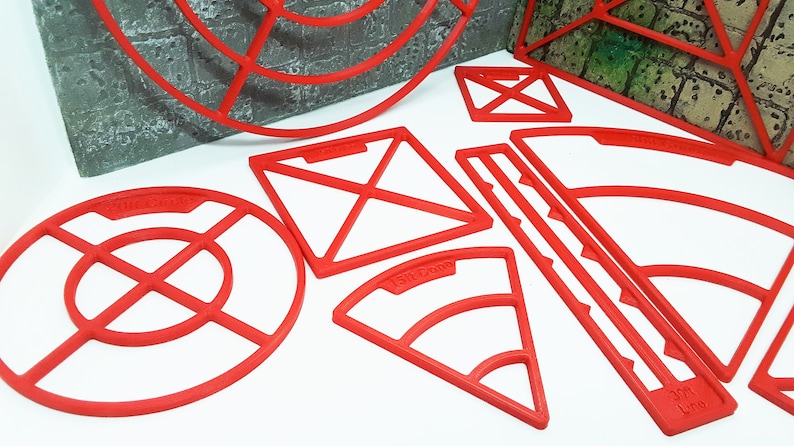 10pc D&D Spell Gauge Area of Effect Template Marker Set Cube, Cone ...