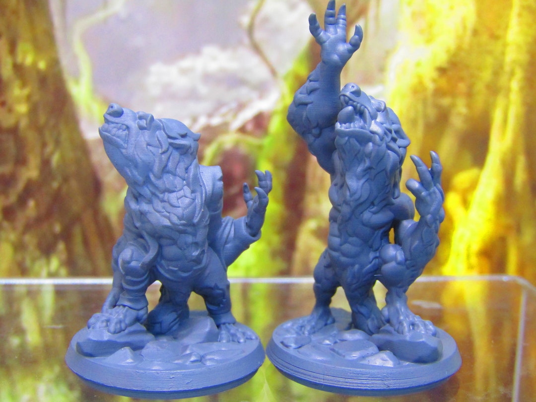 Wolfman Werewolf Pair Mini Miniature Figure 3D Printed Model 28/32mm ...