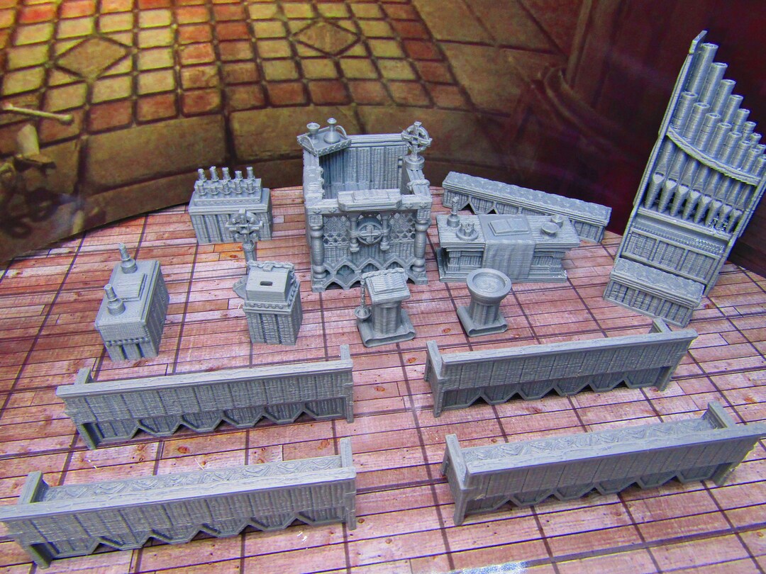 15pc Church Monastery Cathedral Set Scatter Terrain Scenery Tabletop ...