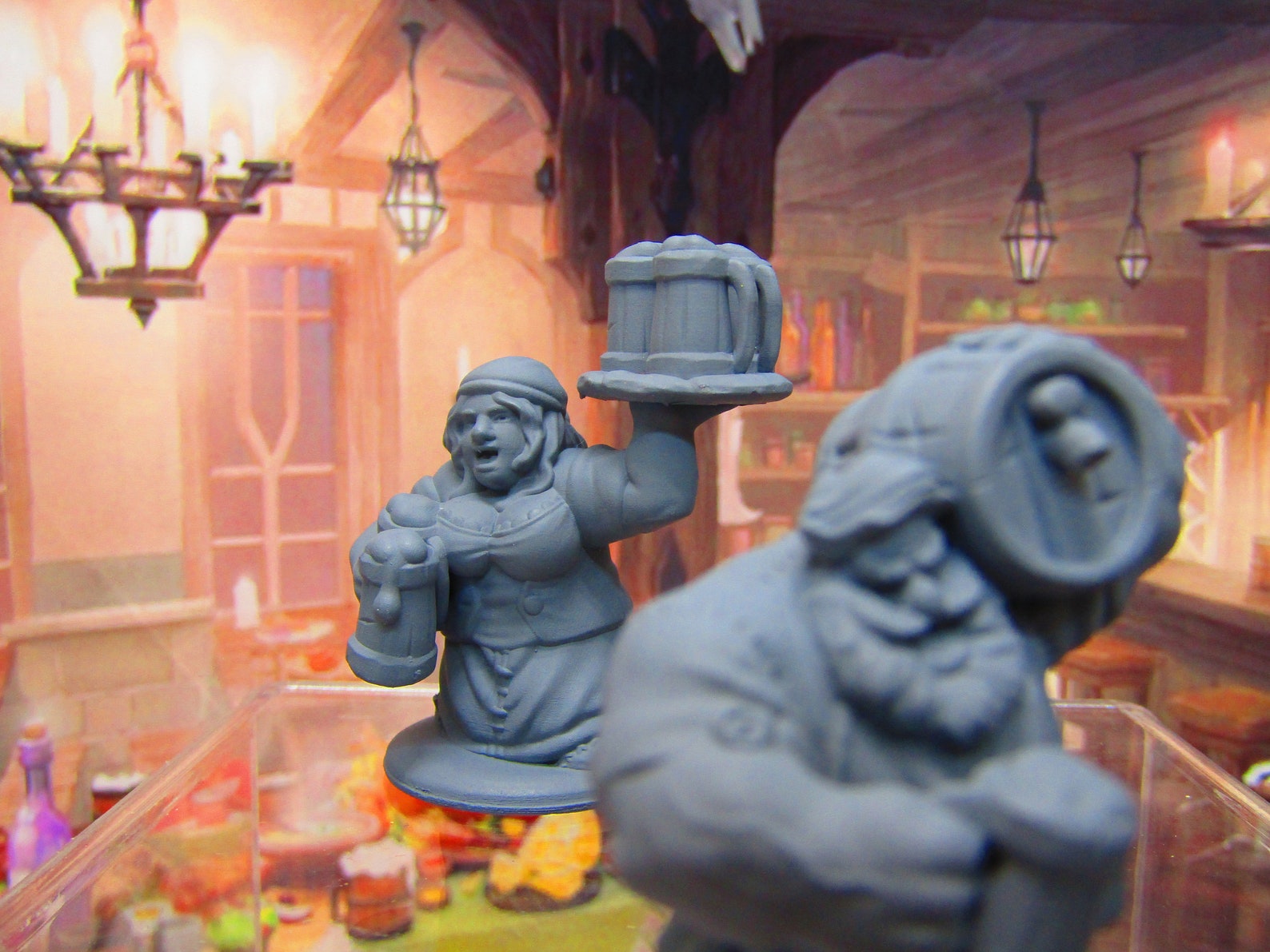 Dwarven Bartender and Waitress Mini Miniature Dwarf 3D Printed | Etsy
