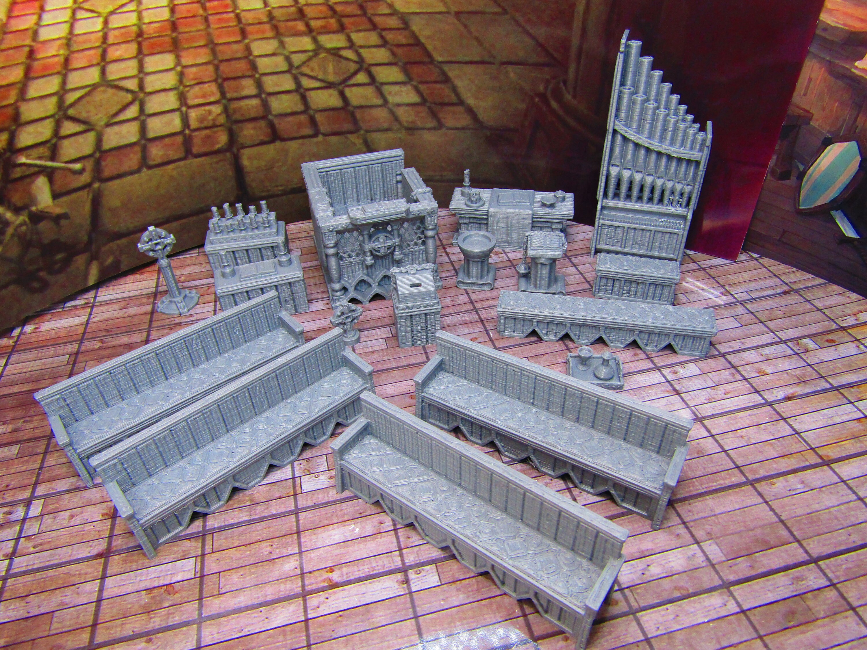 15pc Church Monastery Cathedral Set Scatter Terrain Scenery Tabletop ...