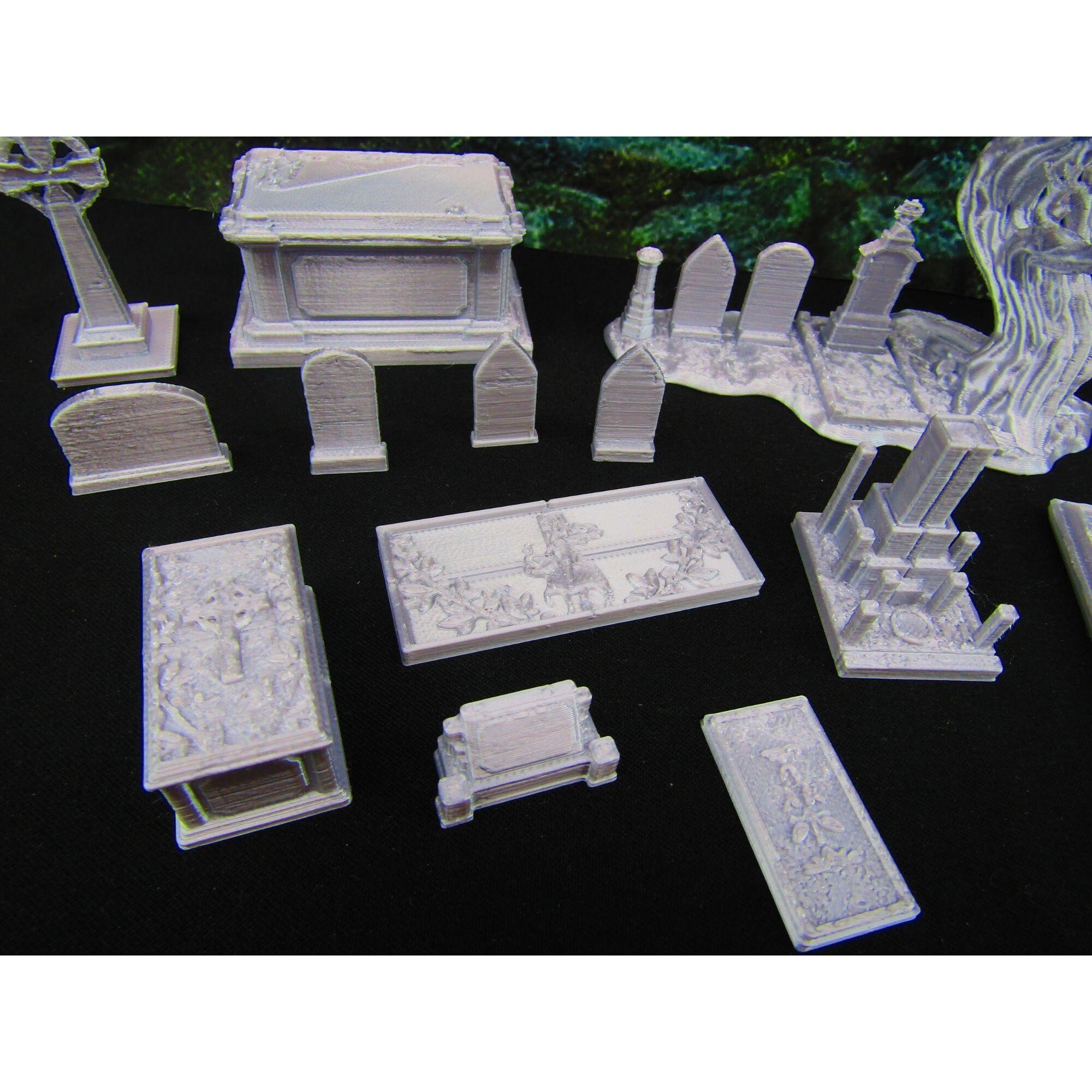 17pc Gravestone Tombstone Set Graveyard / Cemetery Scatter - Etsy