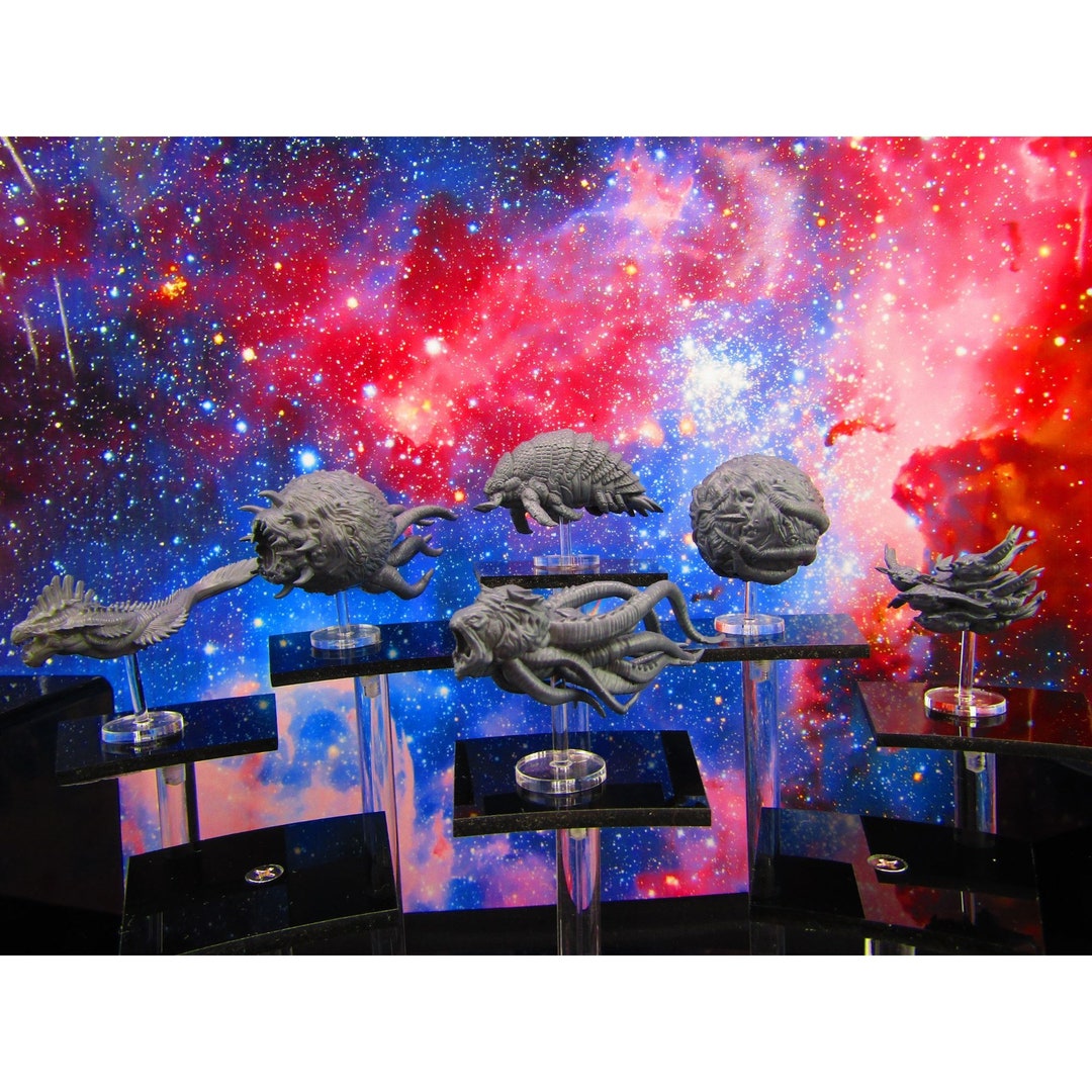 6pc Space Creatures Monsters Set Space War Gaming Set W/ Flight Stands ...