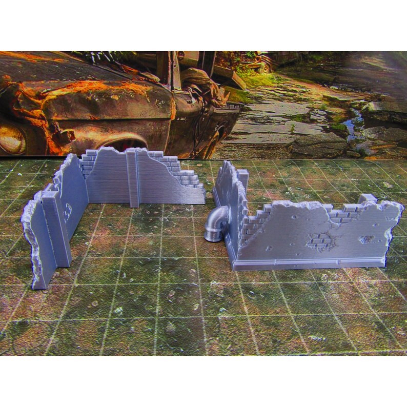 2pc Building Rubble Corner Brick Wall Scatter Terrain Scenery | Etsy