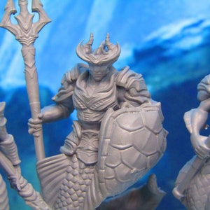 5pc Merfolk Mermaid Merman Set Mini Miniature Figure 3D Printed Model ...