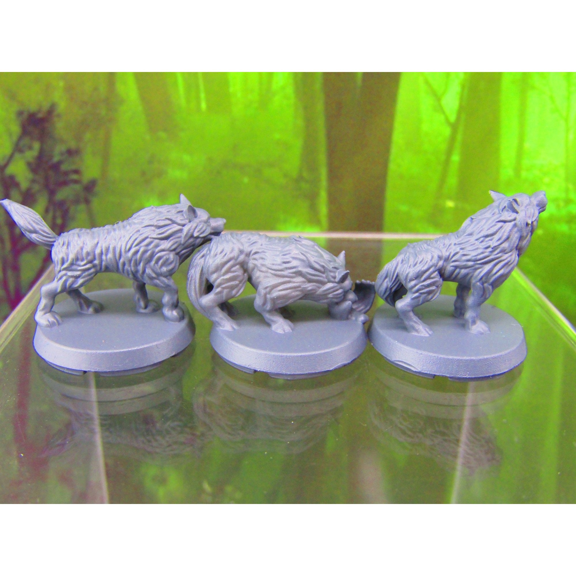 3pc Wolfpack Wolves Set Mini Miniatures 3D Printed Resin Model - Etsy