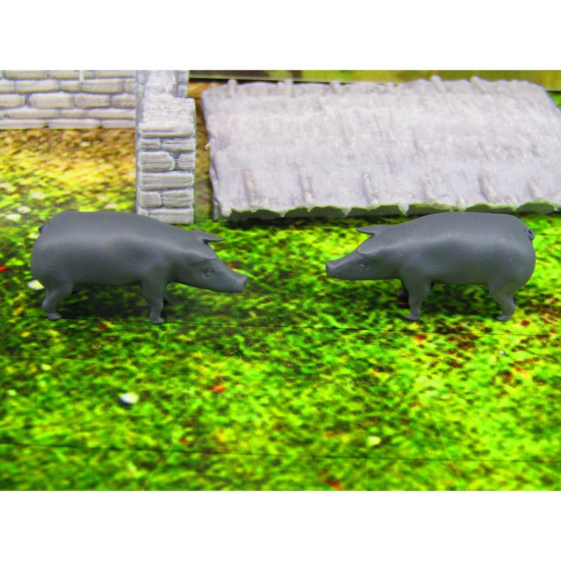 Farm Pig Pen & 2 Pigs Scatter Terrain Scenery 3D Printed Model 28/32mm ...