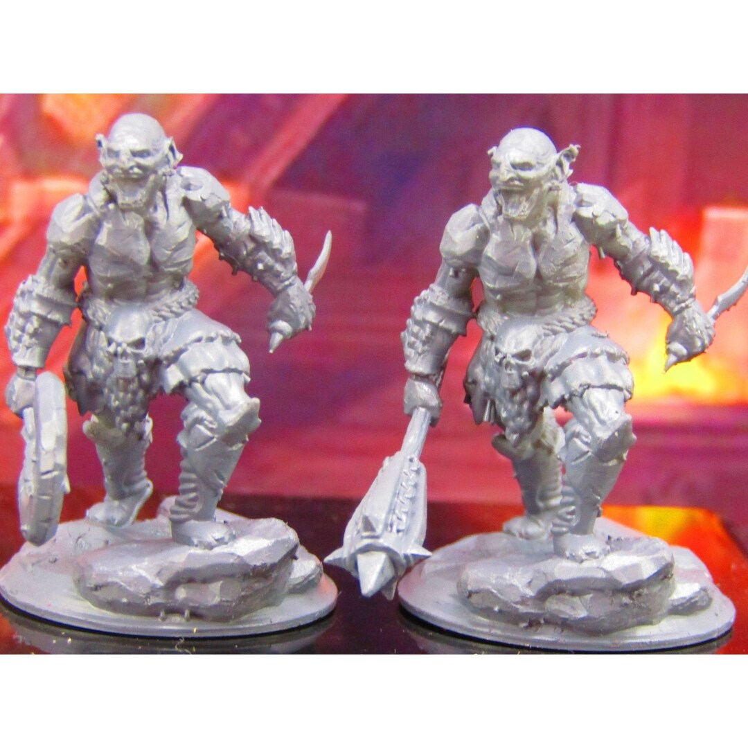 Goblin Raiders Pair Monsters Mini Miniature Model Character Figure 28mm ...