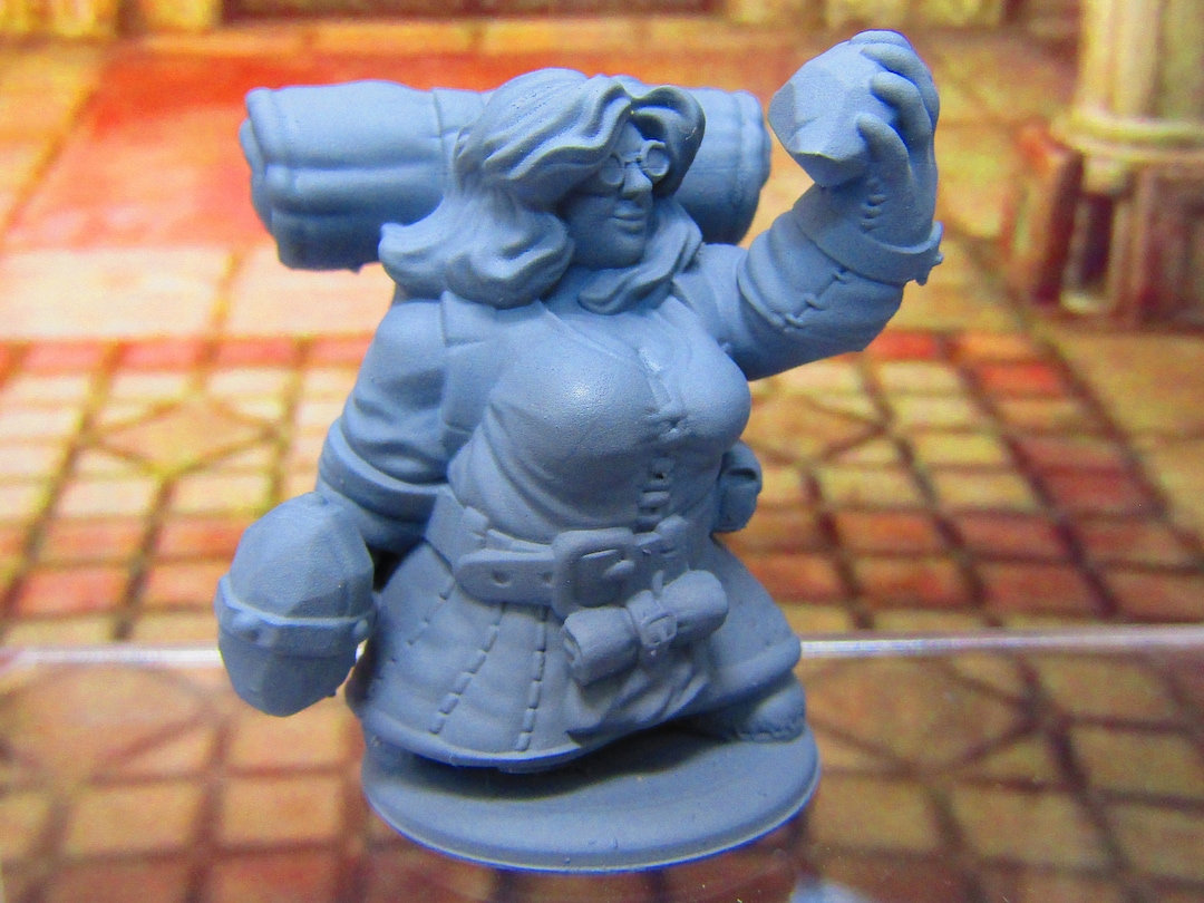 Female Dwarven Artificer Archaeologist Mini Miniature Dwarf 3D Printed ...