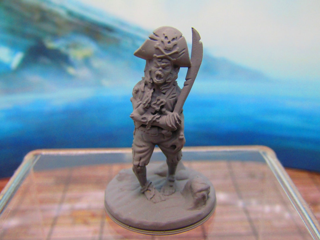 Undead Pirate Captain for Ghost Ship Crew Mini Miniature 3D Printed ...