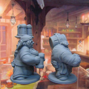 Dwarven Bartender and Waitress Mini Miniature Dwarf 3D Printed Model 28 ...