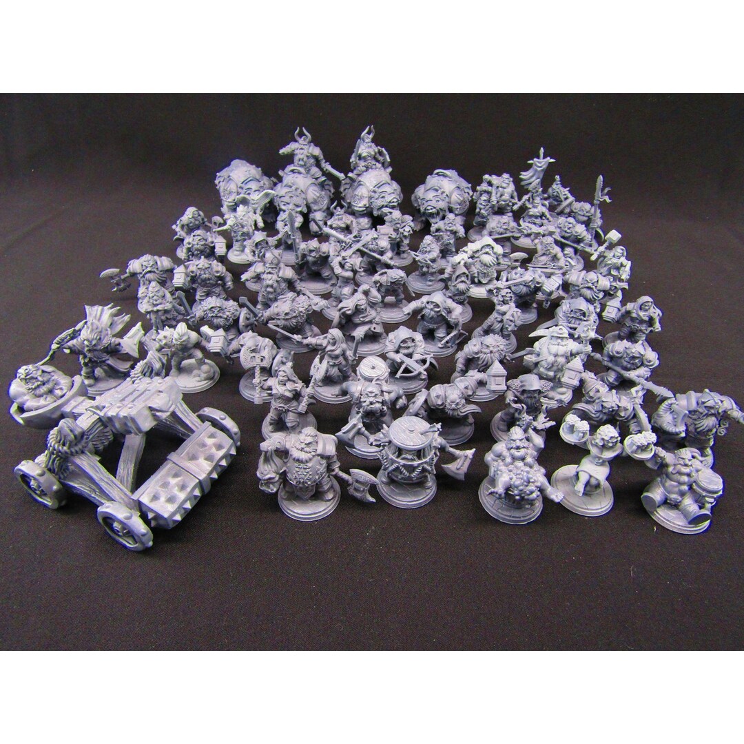 61pc Hold My Dwarf Set Mini Miniatures 3D Printed Player Characters NPC ...