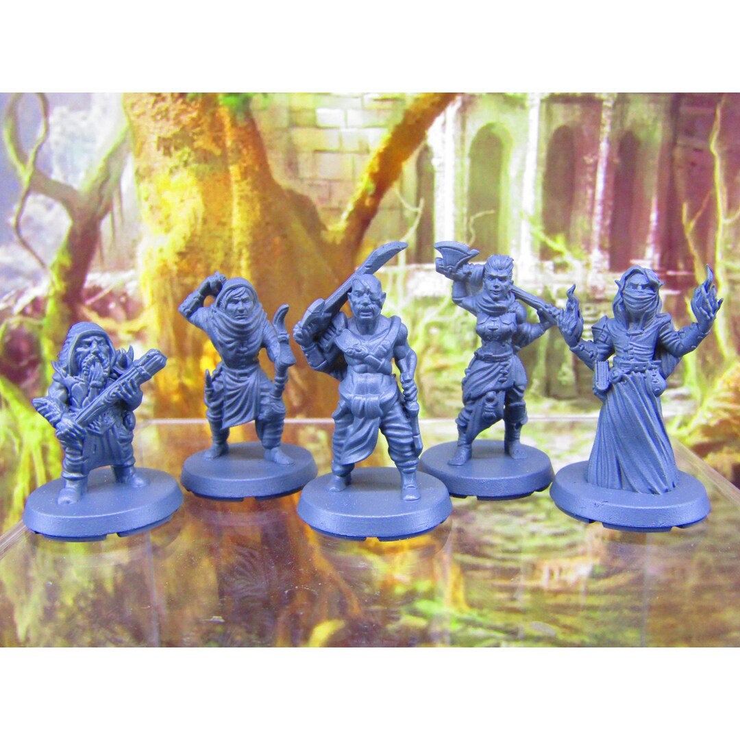 5pc Player Characters Dwarf, Elf, Half Orc, Half Elf, Human Mini ...