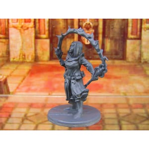 Dark Elf Sorceress Wizard W/ Wand Mini Miniature Figure 3D Printed ...