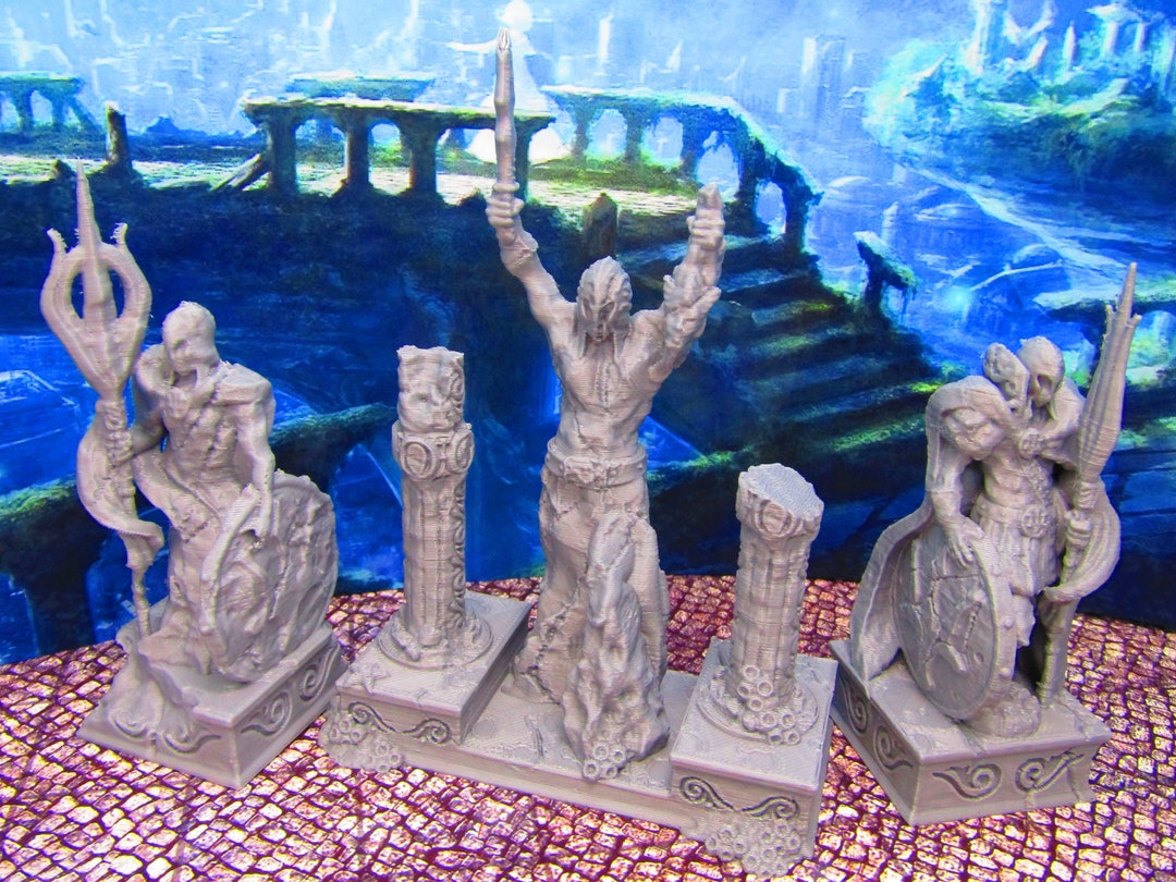 Atlantis Deep Sea Warrior Atlantean Statues Scenery Scatter Terrain ...