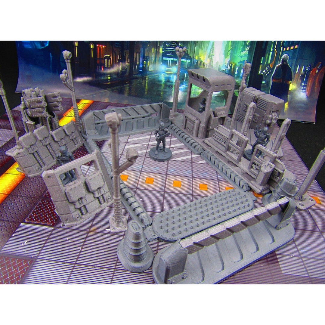 35pc Security Military Checkpoint Gate W/ Minis Scenery Scatter Terrain ...