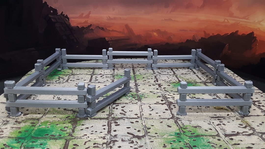 10 Pc Wooden Fence Piece Sections Scatter Terrain Miniature Model ...