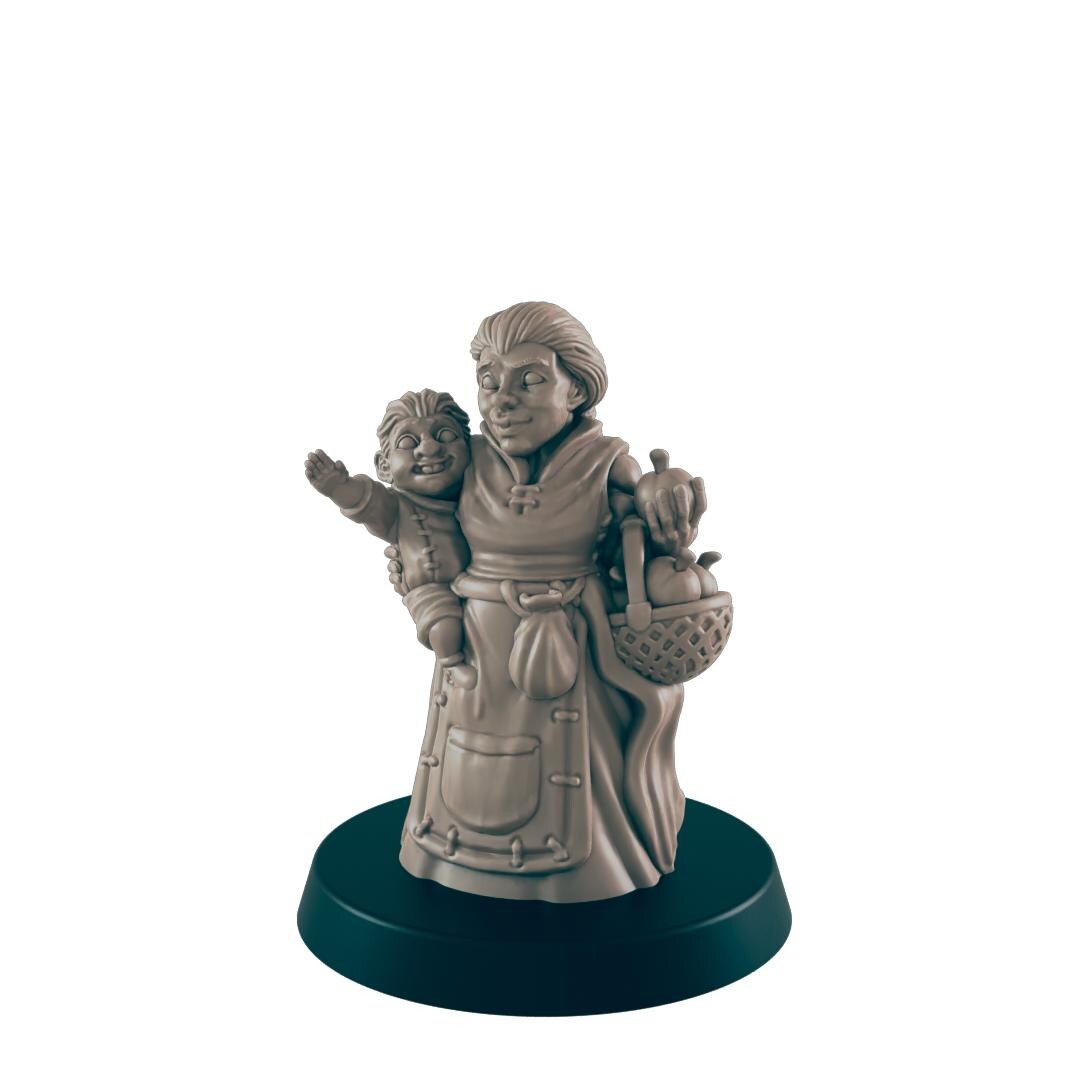 Dwarf Mini | Mother and Child | Female Townsfolk NPC Figure | Dnd ...
