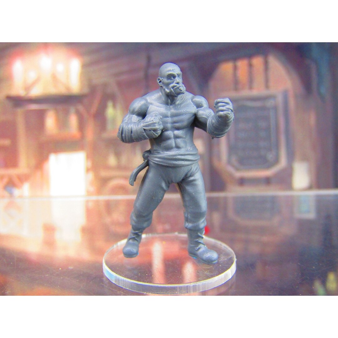 Human Boxer Bar Room Brawler A Mini Miniature Figure 3D Printed Model ...