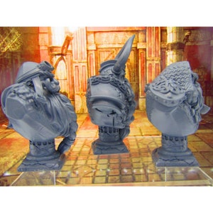 Lot of 3 Dwarven Busts Statue Bust Statue Resin 3D Printed Model RPG ...