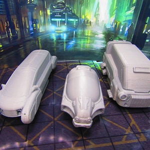 3pc City Hover Transportation Set Lot Miniature Mini Scatter Terrain ...