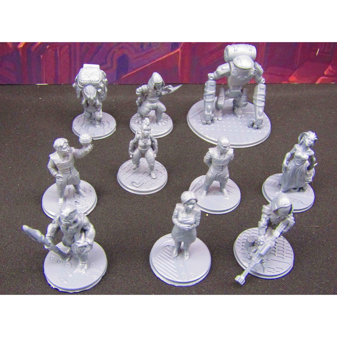 10pc Titus X Sci Fi Set 8 Mini Miniature Model Character Figure 28mm ...