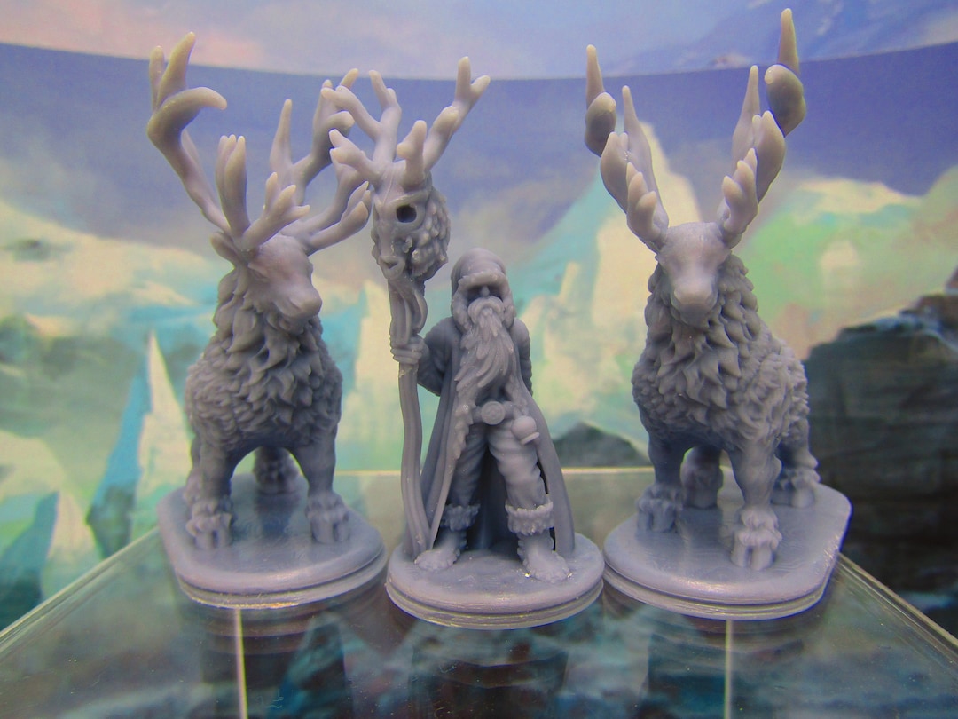 Druid Santa Claus Saint Nick W/ Reindeer Set 28mm Scale Figure RPG ...