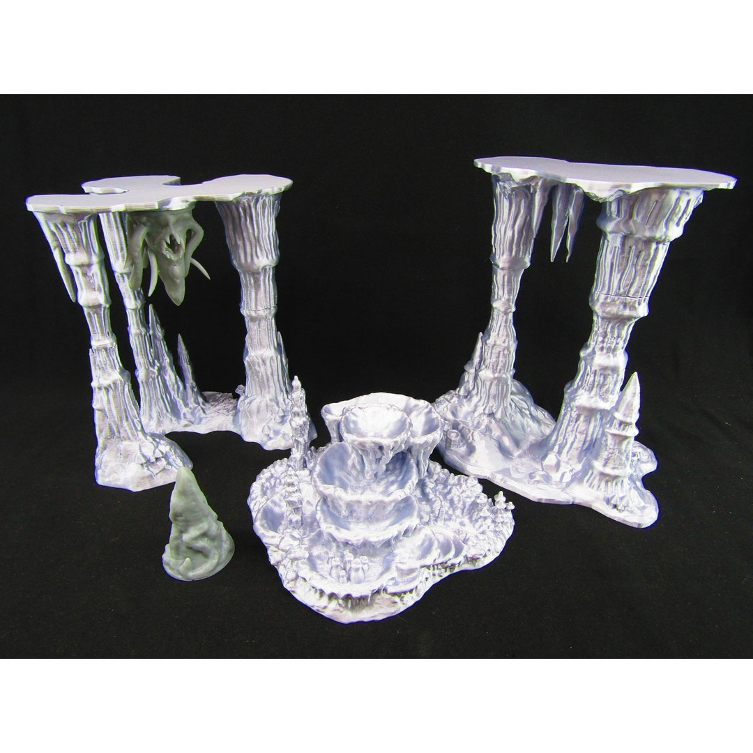 Wet Cavern Stalagmite Stalactite Set W/ Roper Monster Scatter Terrain ...