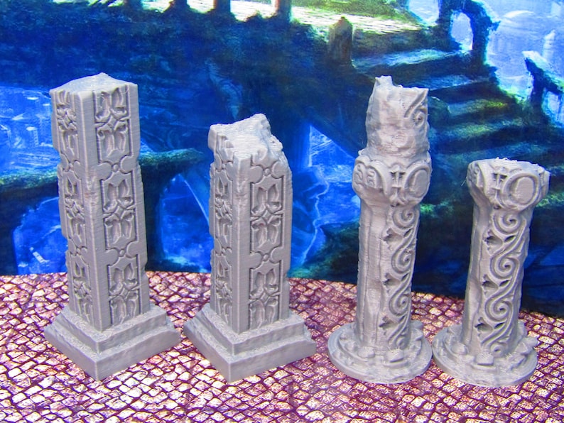 Atlantis Style Atlantean Sunken Pillars Columns Scenery Scatter Terrain ...