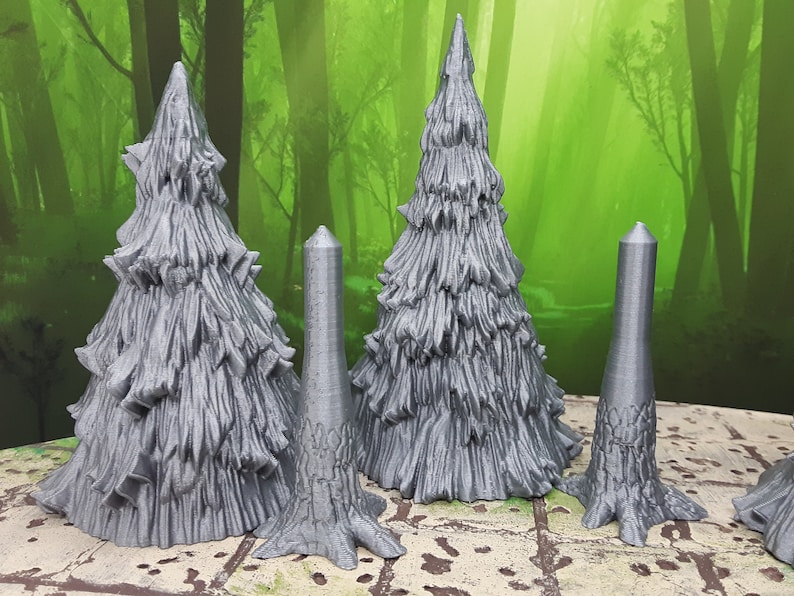 Lot of 3 Pine Trees Scatter Terrain Scenery 28mm RPG Fantasy | Etsy