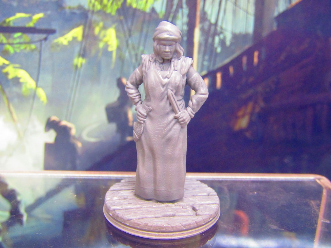 Female Fishmonger Seaside Fisher's Wife Mini Miniature Figure 3D ...