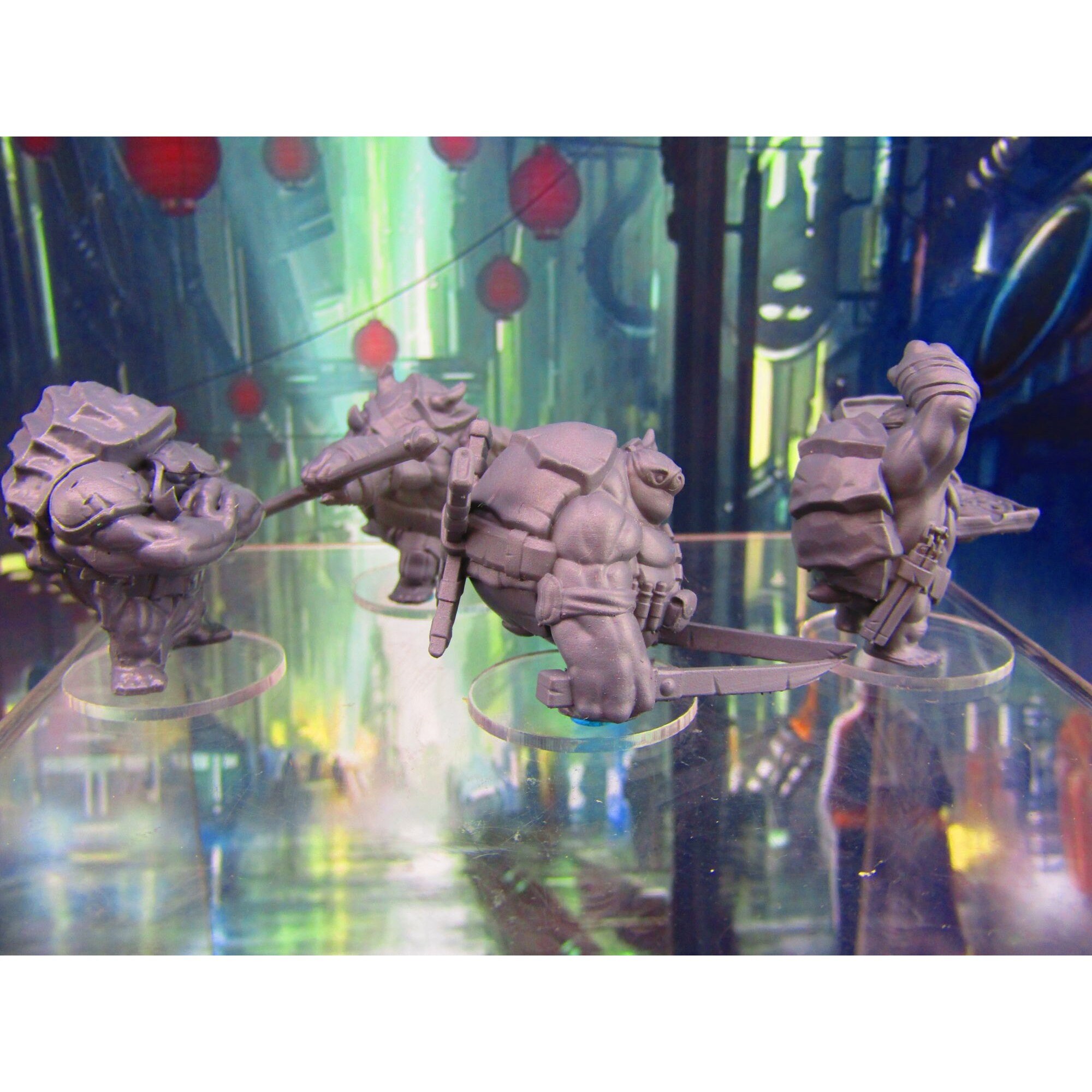 4pc Tortle Ninja Team Turtle Man Race Mini Miniature Figure 3D Printed ...