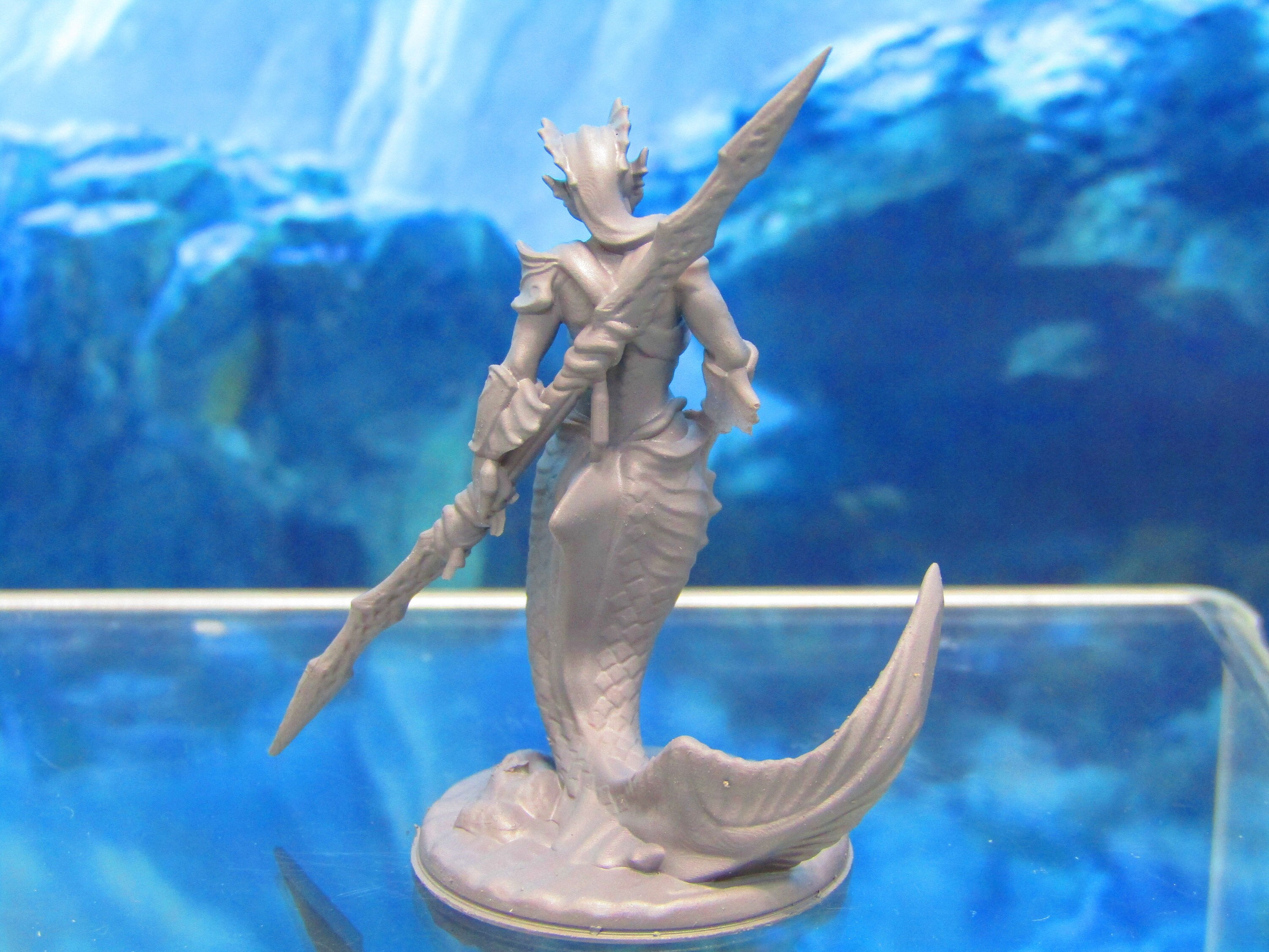 Merfolk Mermaid Female With Spear Mini Miniature Figure 3D | Etsy
