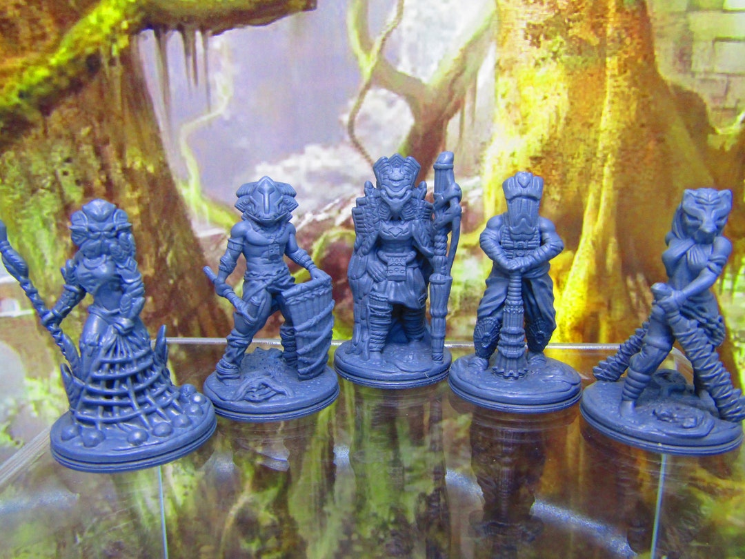 5pc Masked Tribal Jungle Tribe War Party Mini Miniature Figure 3D ...
