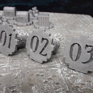 12 Piece Numbered Loot Treasure Markers Scatter Terrain Miniature Model ...